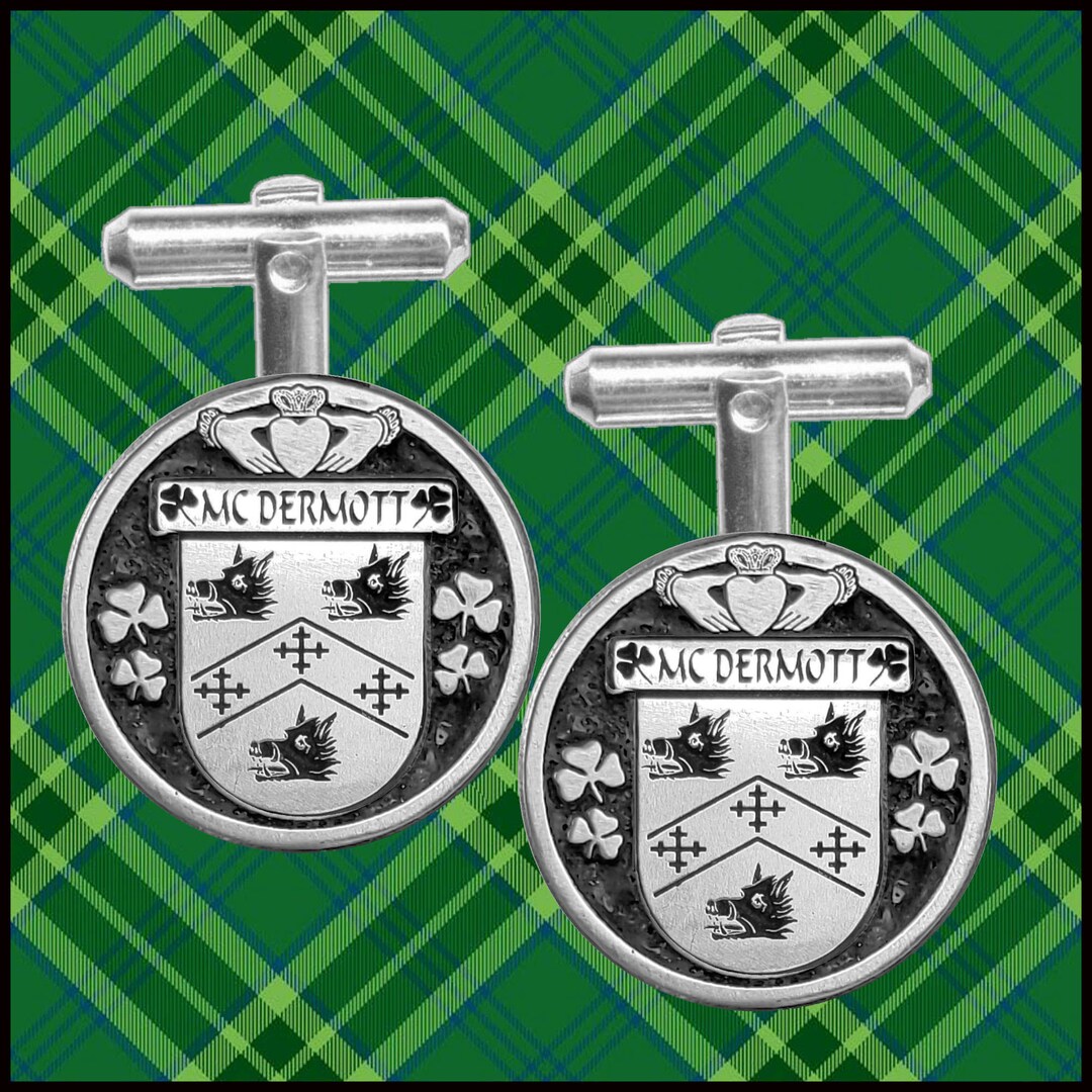Mcdermott Irish Coat of Arms Disk Cufflinks - Etsy UK