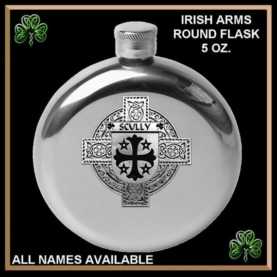 Scully Cross Round Flask 5 Oz All Irish Families - Etsy