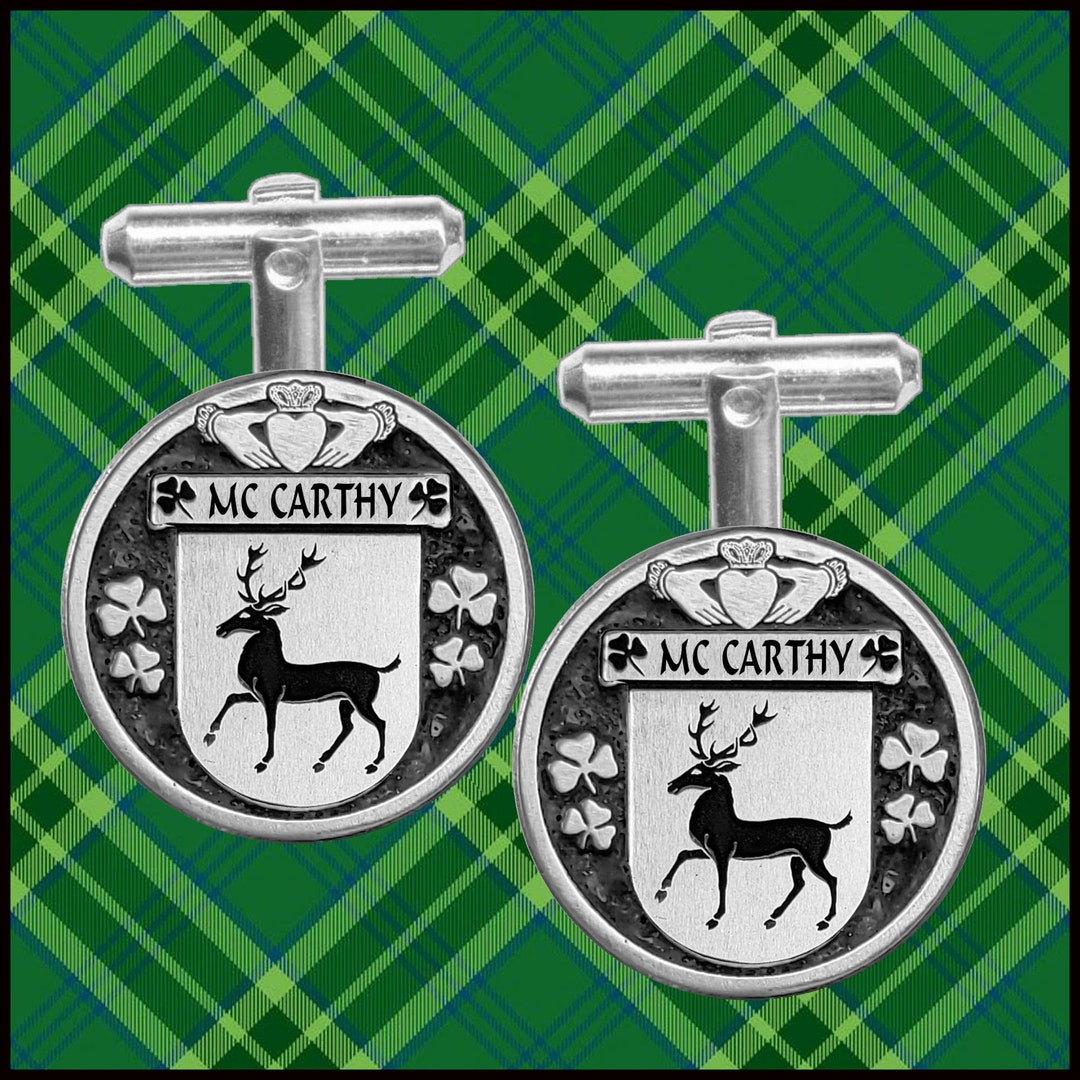 Mccarthy Irish Coat of Arms Disk Cufflinks - Etsy