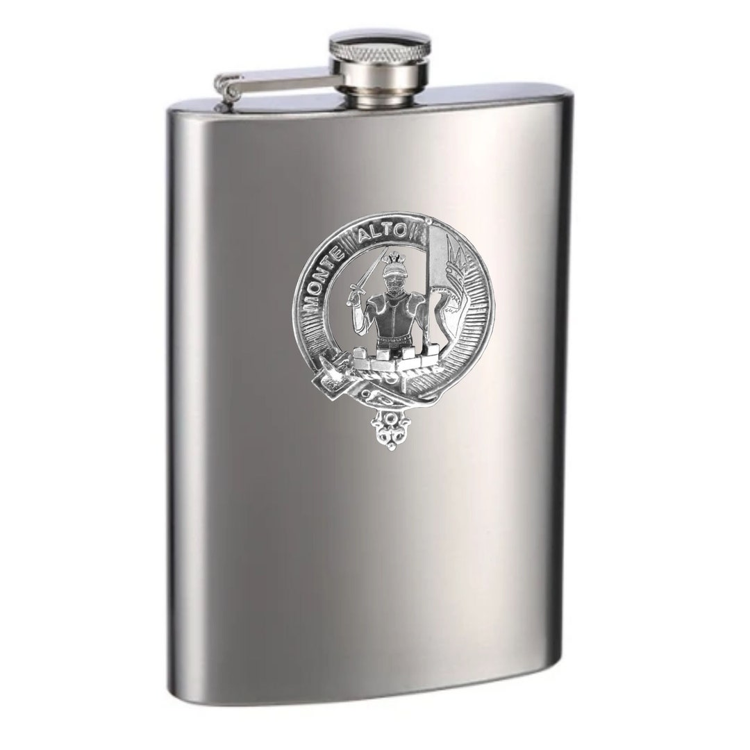 Mowat 8oz Clan Crest Scottish Badge Stainless Steel Flask - Etsy