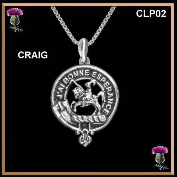 Craig Clan Crest Scottish Pendant CLP02 | Etsy