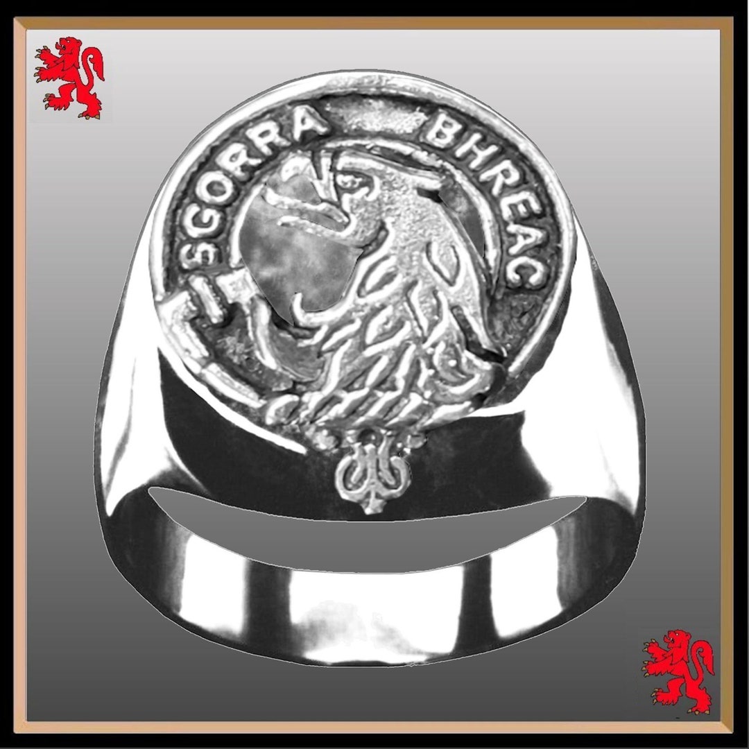 Macnicol Scottish Clan Crest Ring GC100 ~ Sterling Silver and Karat ...
