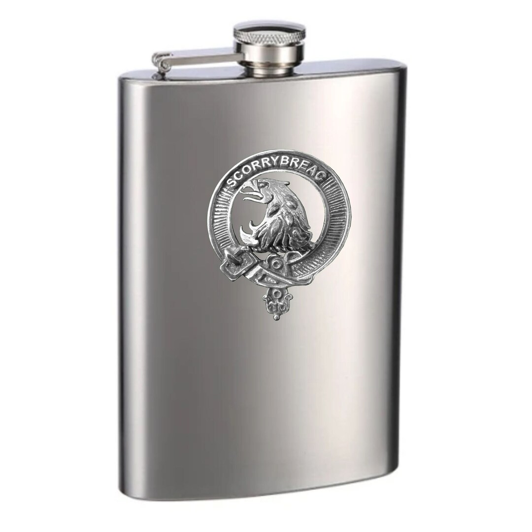 MacNicol 8oz Clan Crest Scottish Badge Petaca de acero inoxidable ...