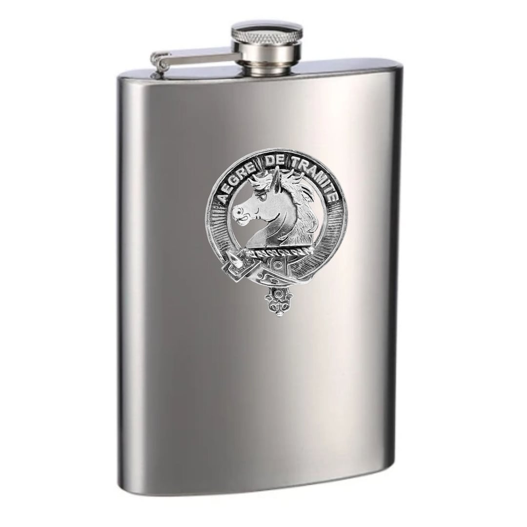Tait 8oz Clan Crest Scottish Badge Stainless Steel Flask - Etsy