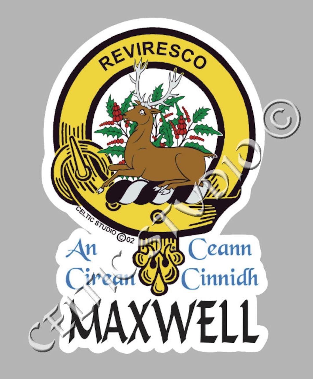Maxwell Clan Crest Decal | Custom Scottish Heritage Car & Laptop ...