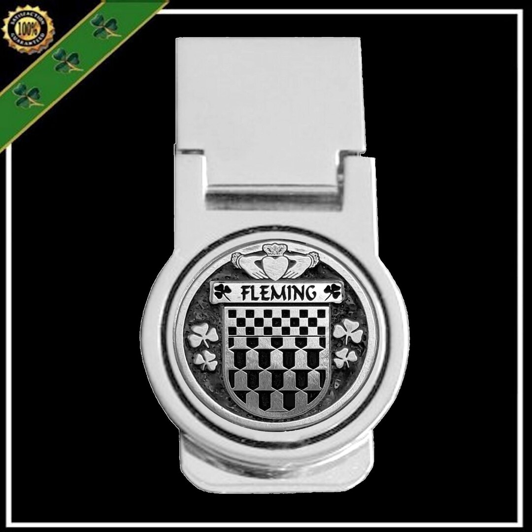 Fleming Irish Disk Coat of Arms Round Money Clip - Etsy