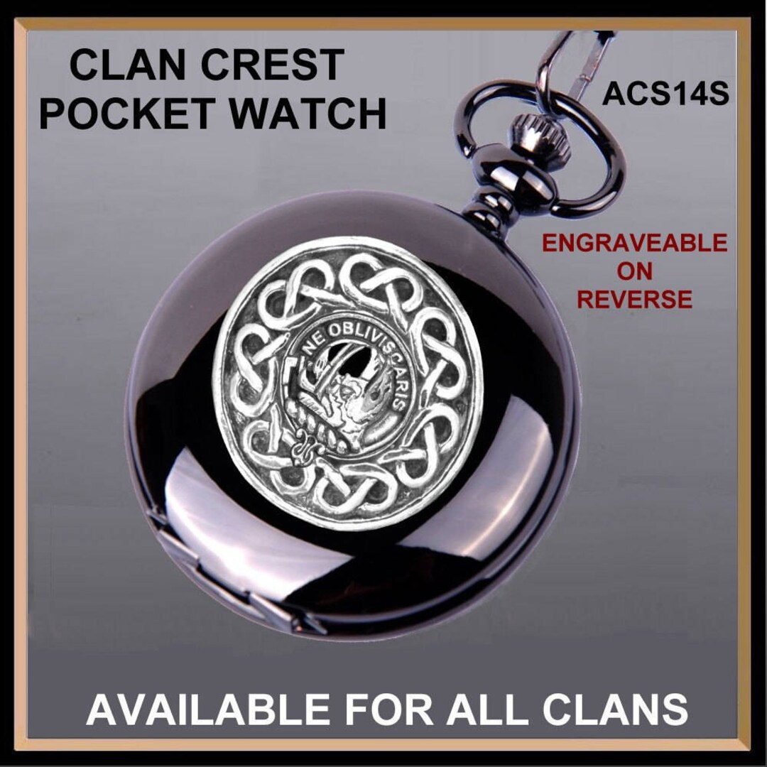 Scottish Clan Crest Pocket Watch Pewter - All Clans - Etsy