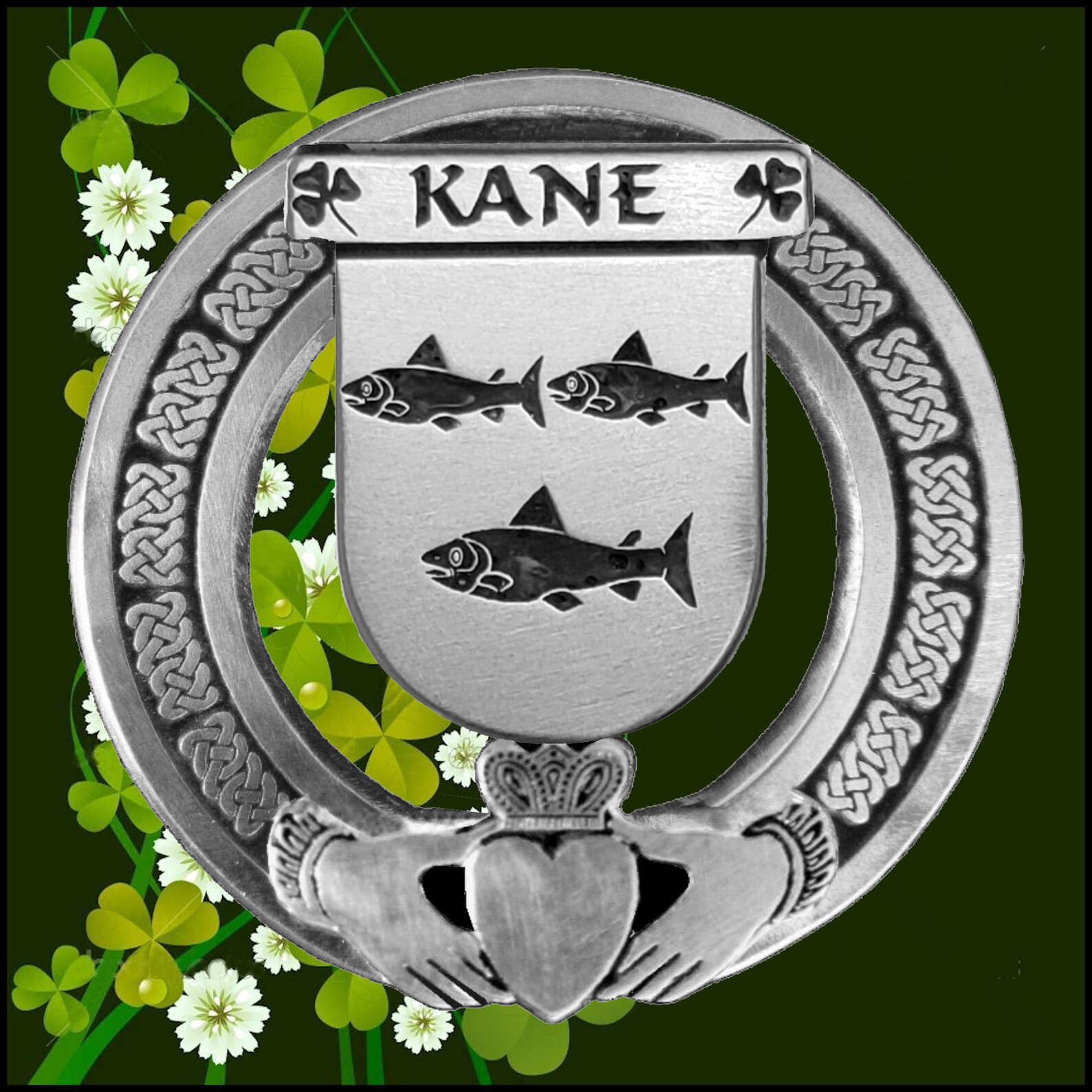Kane Irish Claddagh Coat of Arms Badge - Etsy