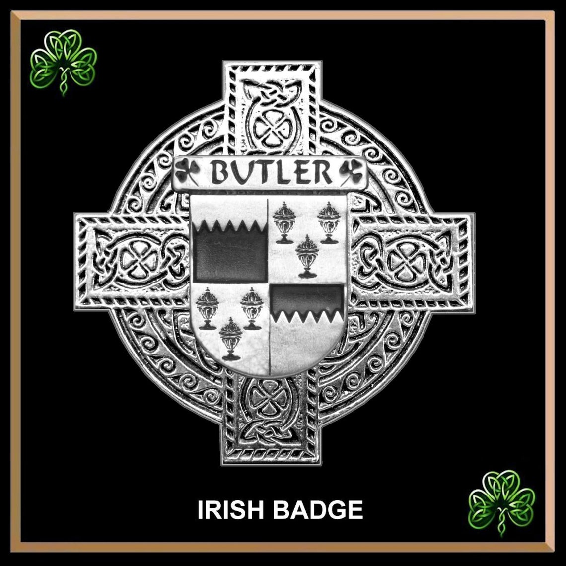 Butler Irish Coat of Arms Celtic Cross Badge - Etsy