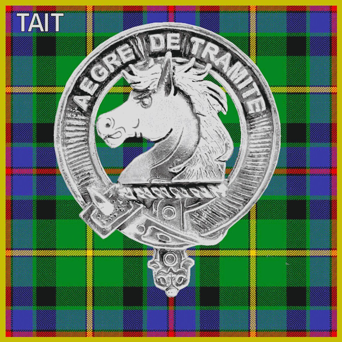 Tait Clan Badge Scottish Plaid Brooch - Etsy