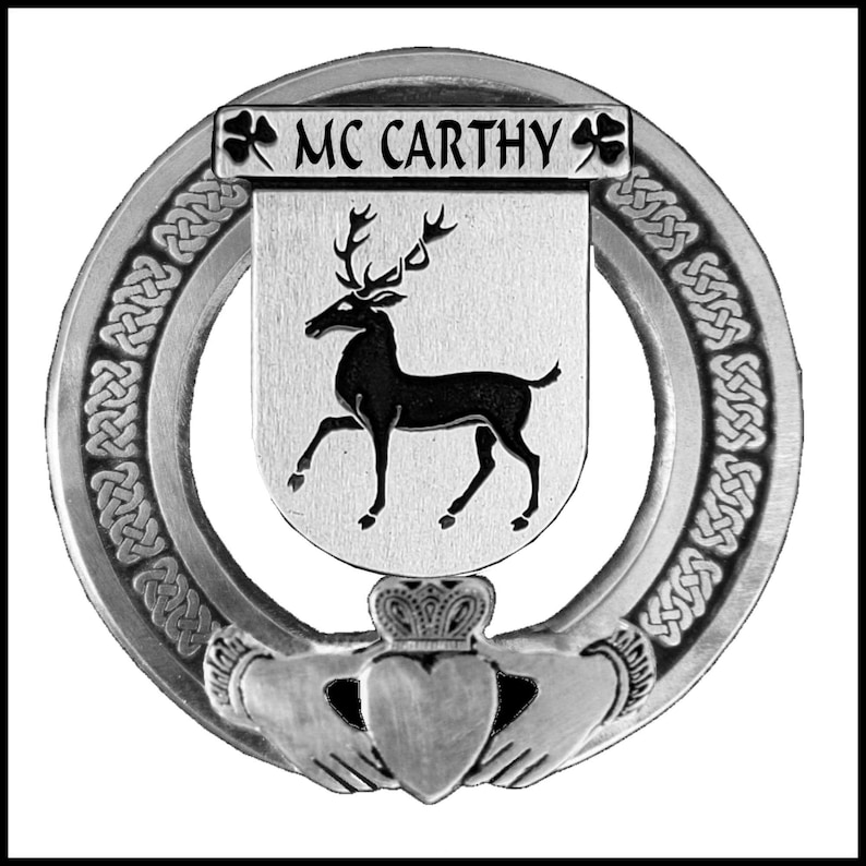 Mccarthy Irish Claddagh Coat of Arms Badge - Etsy