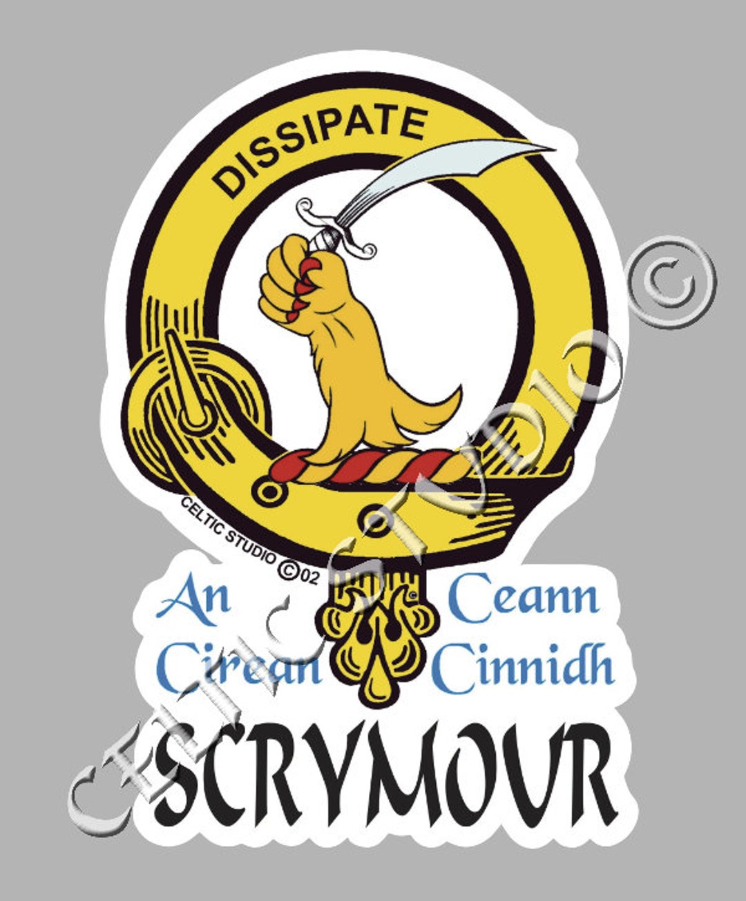 Scrymgeour Clan Crest Decal | Custom Scottish Heritage Car & Laptop ...