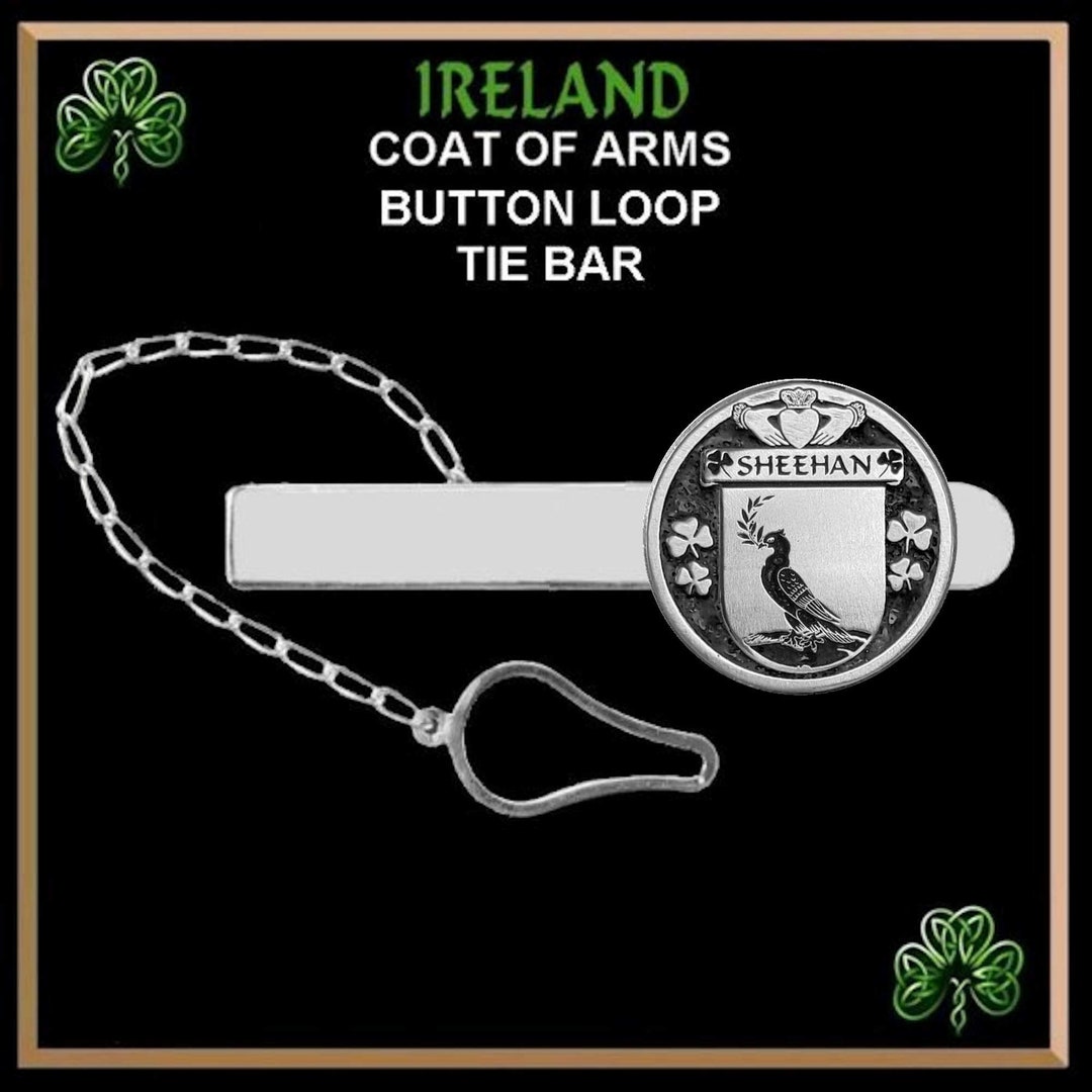 Sheehan Irish Coat of Arms Disk Loop Tie Bar ~ Sterling Silver - Etsy