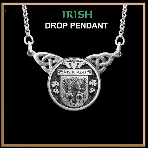 Murtagh Irish Coat of Arms Double Drop Pendant ILP03 - Etsy