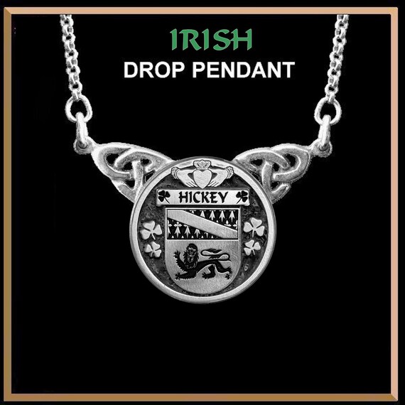 Hickey Irish Coat of Arms Double Drop Pendant ILP03 | Etsy