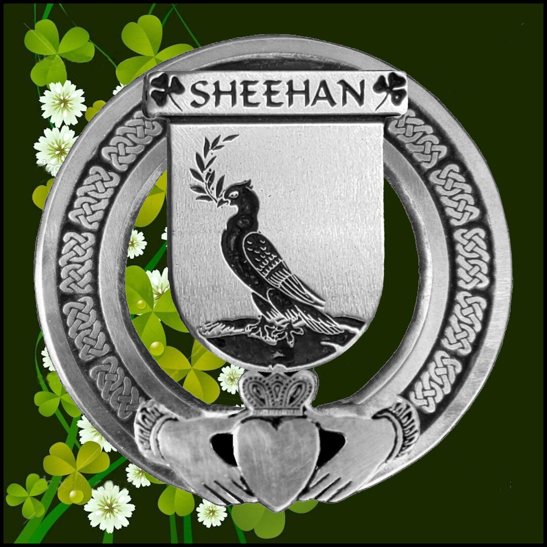 Sheehan Irish Claddagh Coat of Arms Badge - Etsy