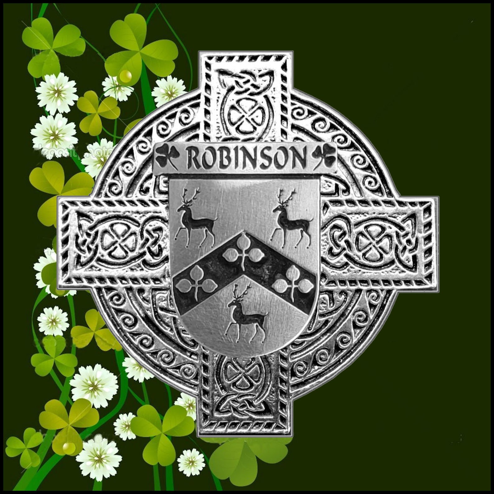 Robinson Irish Coat of Arms Celtic Cross Badge - Etsy