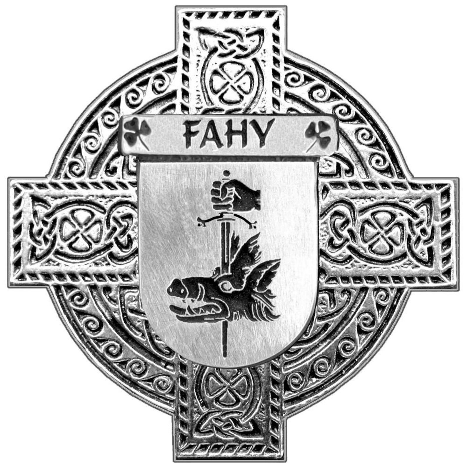 Fahy Irish Coat of Arms Celtic Cross Badge - Etsy