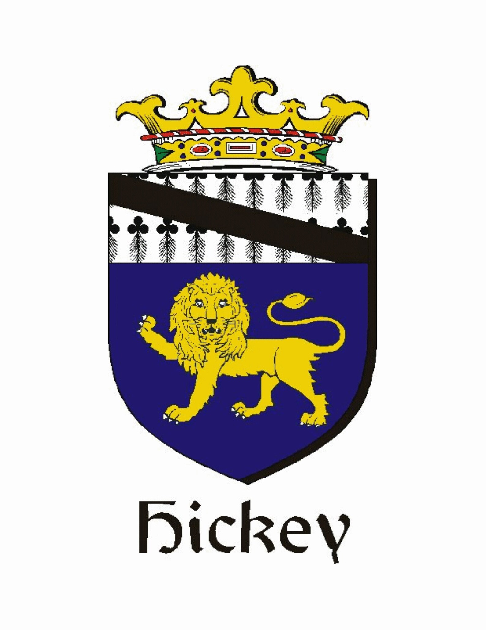 Hickey Irish Coat of Arms Double Drop Pendant ILP03 | Etsy