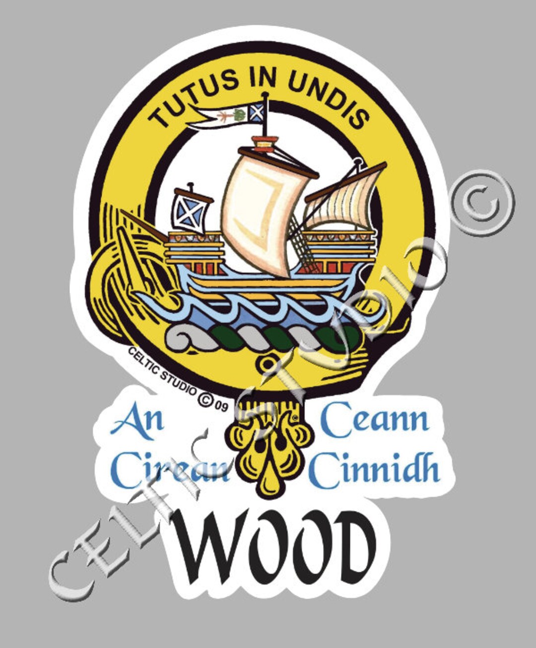 Wood Clan Crest Decal | Custom Scottish Heritage Car & Laptop Stickers ...