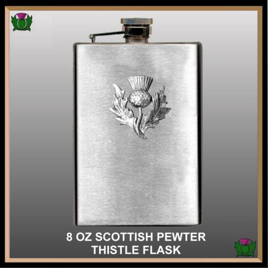 8oz Thistle Scottish Badge Flask Stainless Liquor Bottle - Etsy
