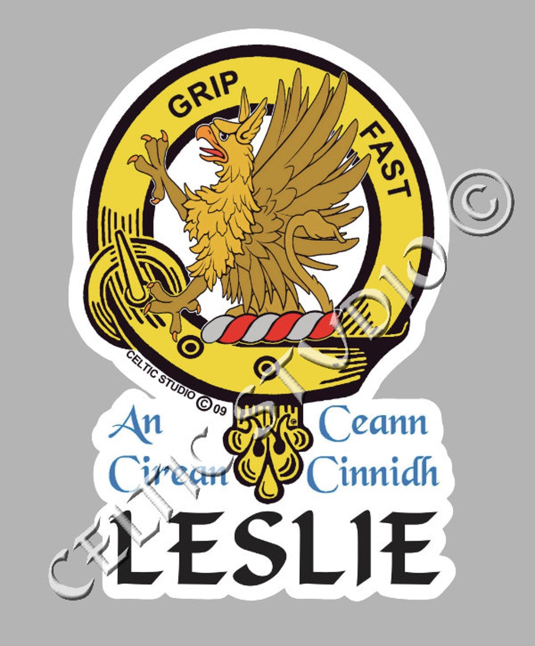 Leslie Clan Crest Decal | Custom Scottish Heritage Car & Laptop ...
