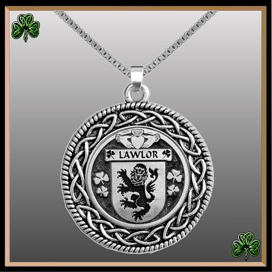 Lawlor Irish Coat of Arms Celtic Interlace Disk Pendant ~ IP06 - Etsy