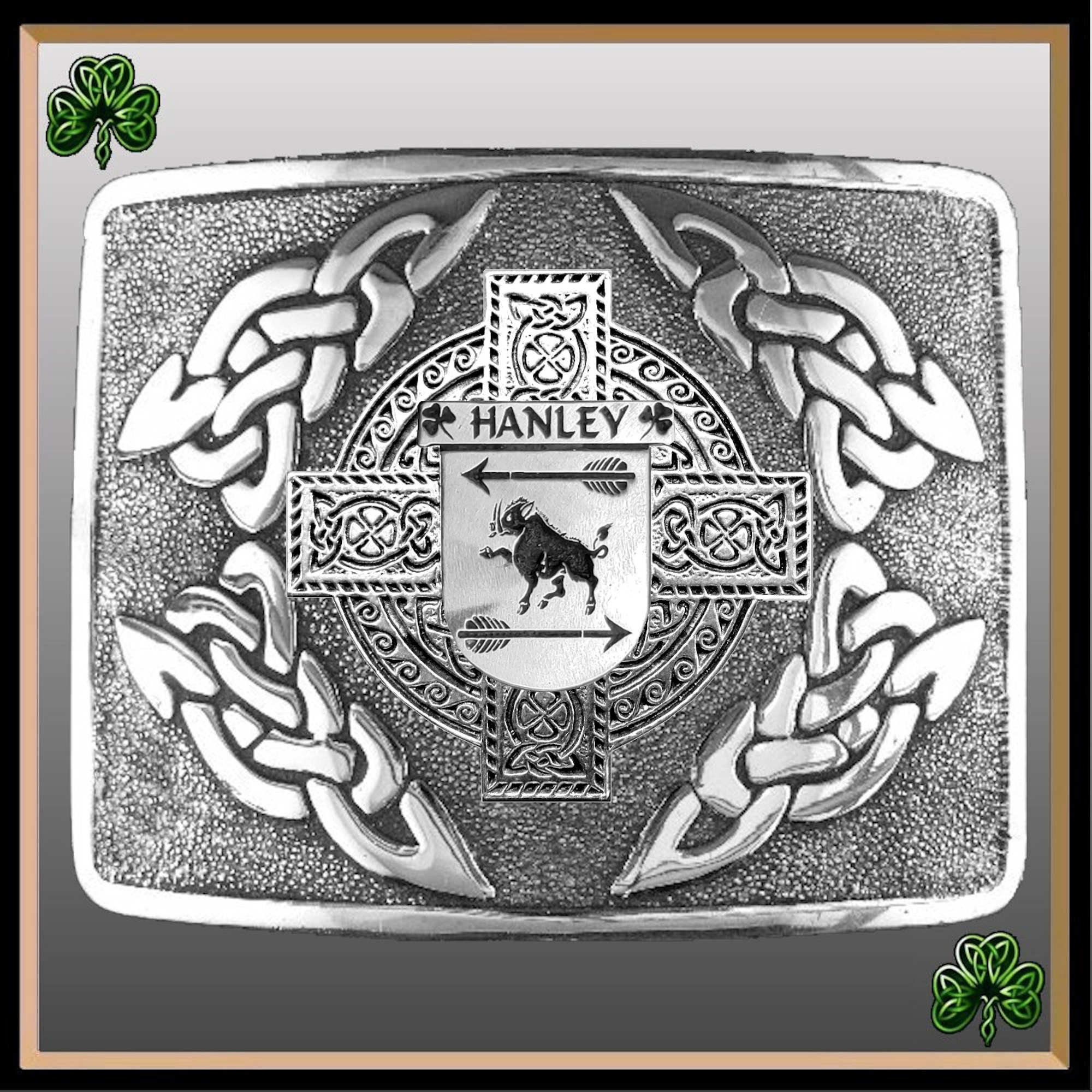 Hanley Irish Coat of Arms Interlace Kilt Buckle - Etsy