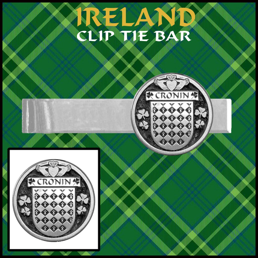 Cronin Irish Coat of Arms Clip Tie Bar - Etsy