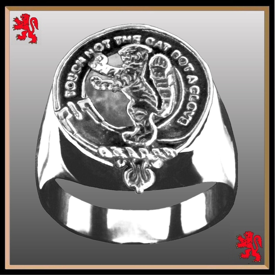 Clan Chattan Scottish Clan Crest Ring GC100 ~ Sterling Silver and Karat ...