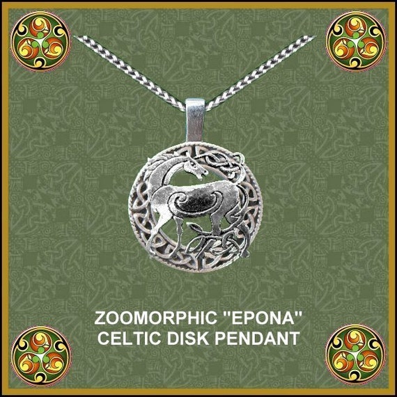 Epona Horse Pendant Celtic Disk Pendant | Etsy