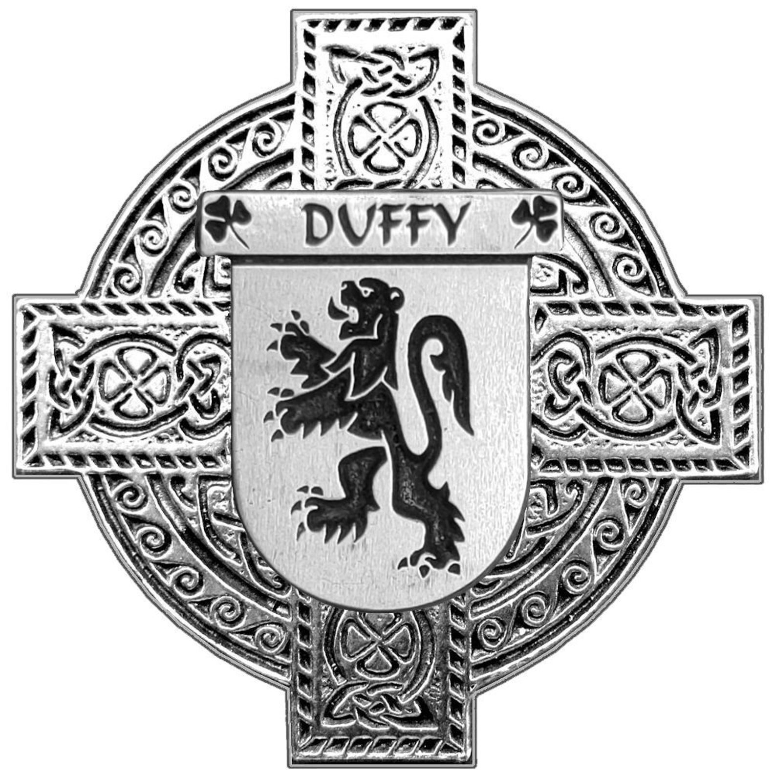 Duffy Irish Coat of Arms Celtic Cross Badge - Etsy