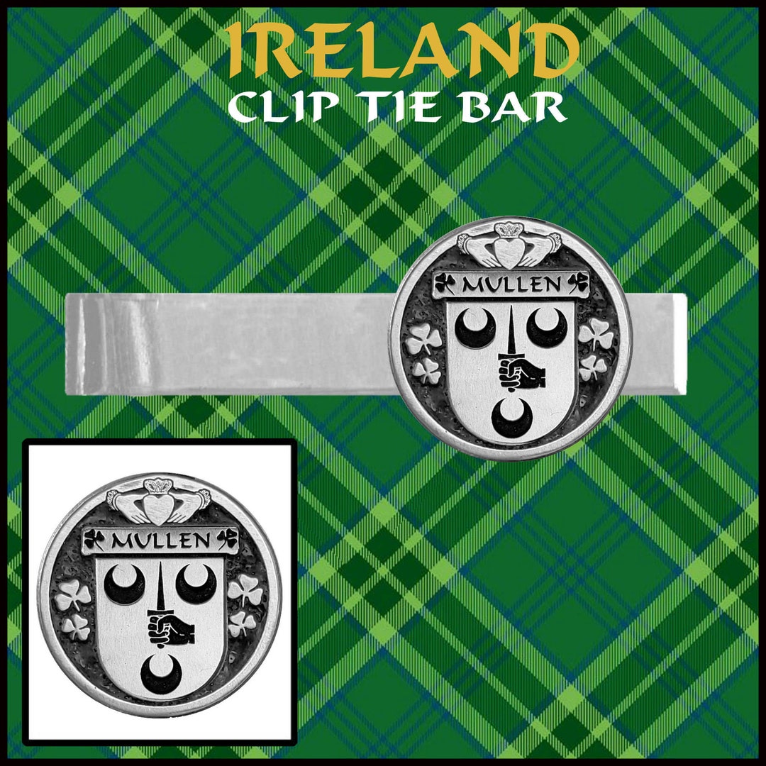 Mullen Irish Coat of Arms Clip Tie Bar - Etsy