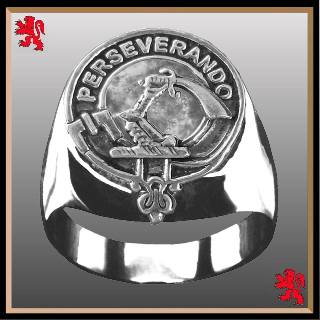 Mackellar Scottish Clan Crest Ring GC100 ~ Sterling Silver and Karat ...