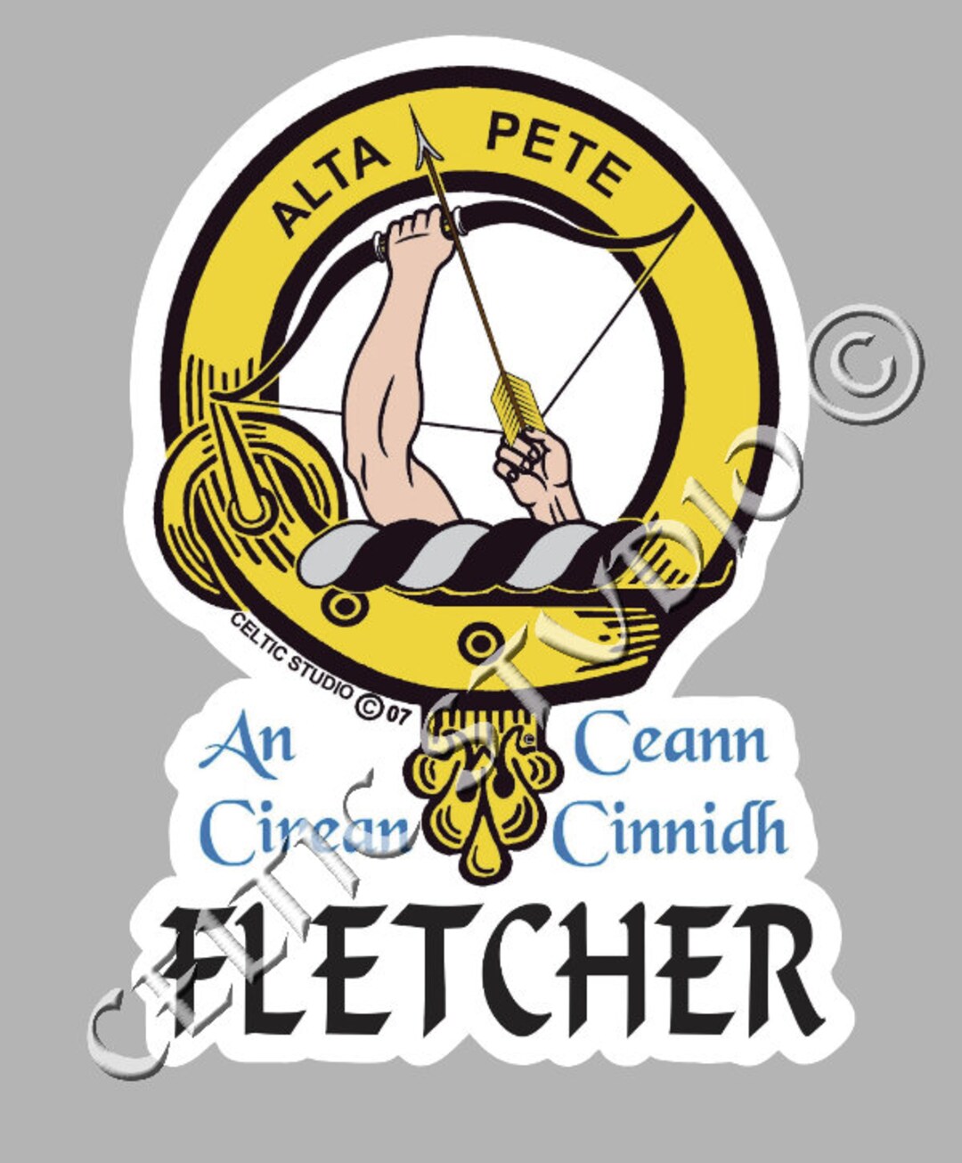 Fletcher Clan Crest Decal | Custom Scottish Heritage Car & Laptop ...