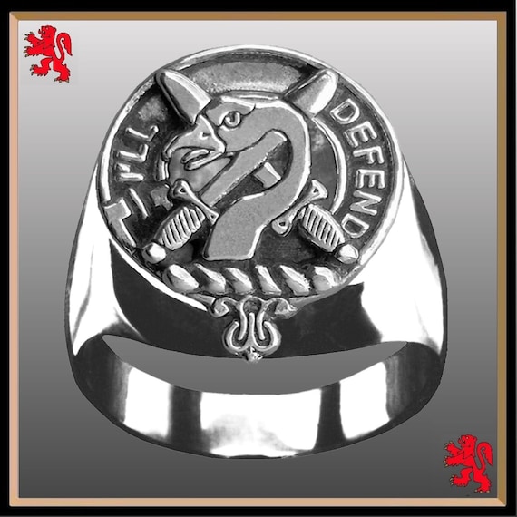Lennox Scottish Clan Crest Ring GC100 Sterling Silver and | Etsy