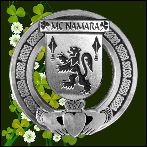McNamara Irish Claddagh Coat of Arms Badge | Etsy