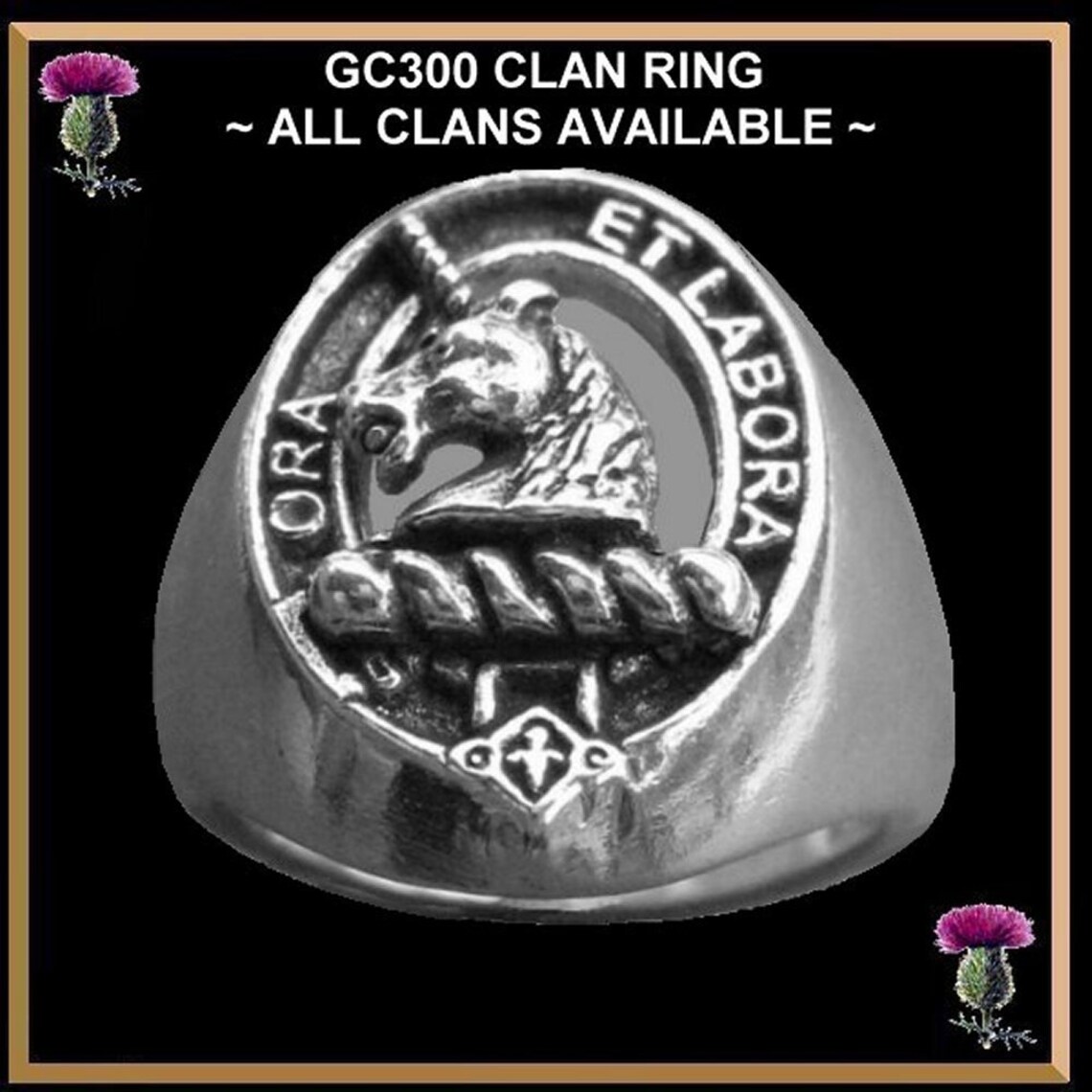 Scottish Clan Crest Ring GC300S Family Crest - All Clans - Etsy