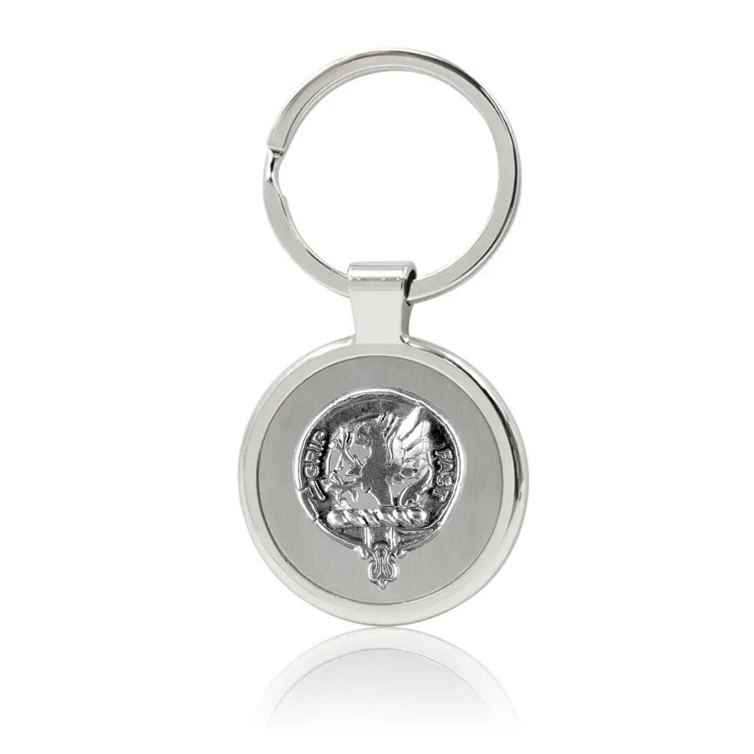 Leslie Clan Crest Stainless Steel Key Ring - Etsy