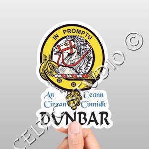 Dunbar Clan Crest Decal | Custom Scottish Heritage Car & Laptop ...