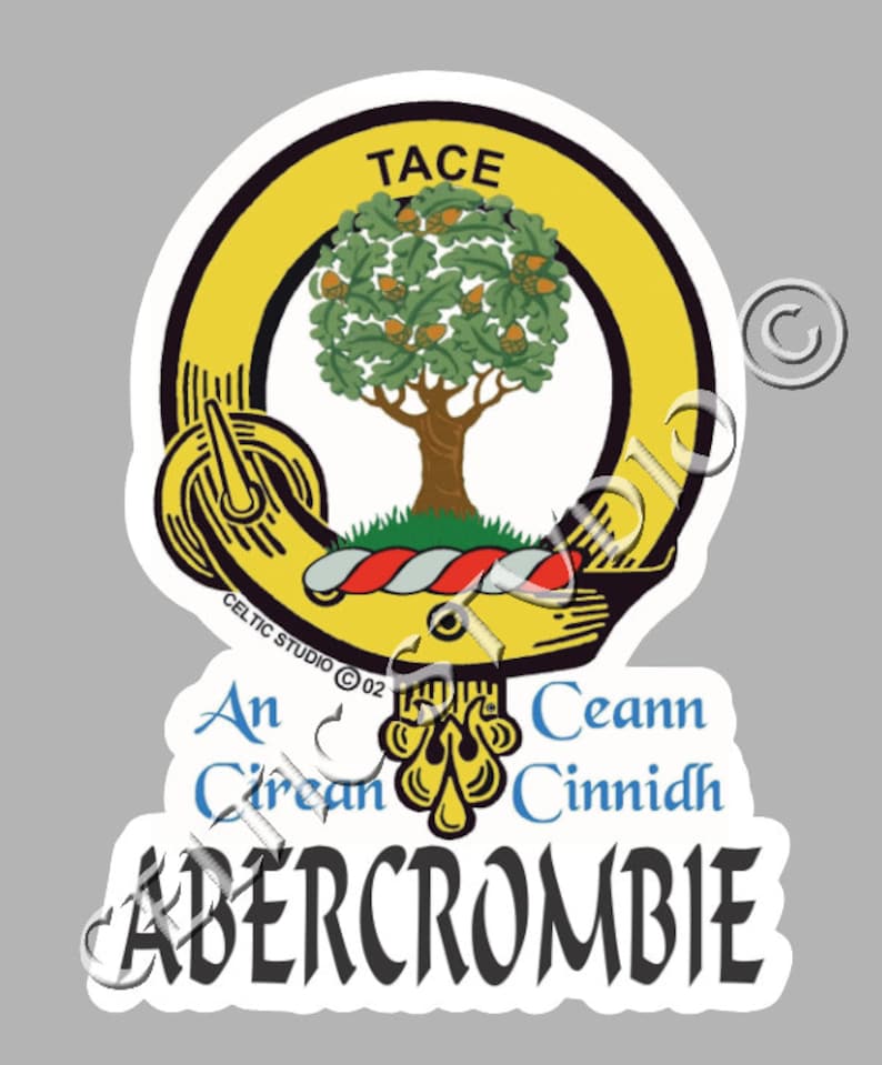 Abercrombie Clan Crest Decal | Custom Scottish Heritage Car & Laptop ...