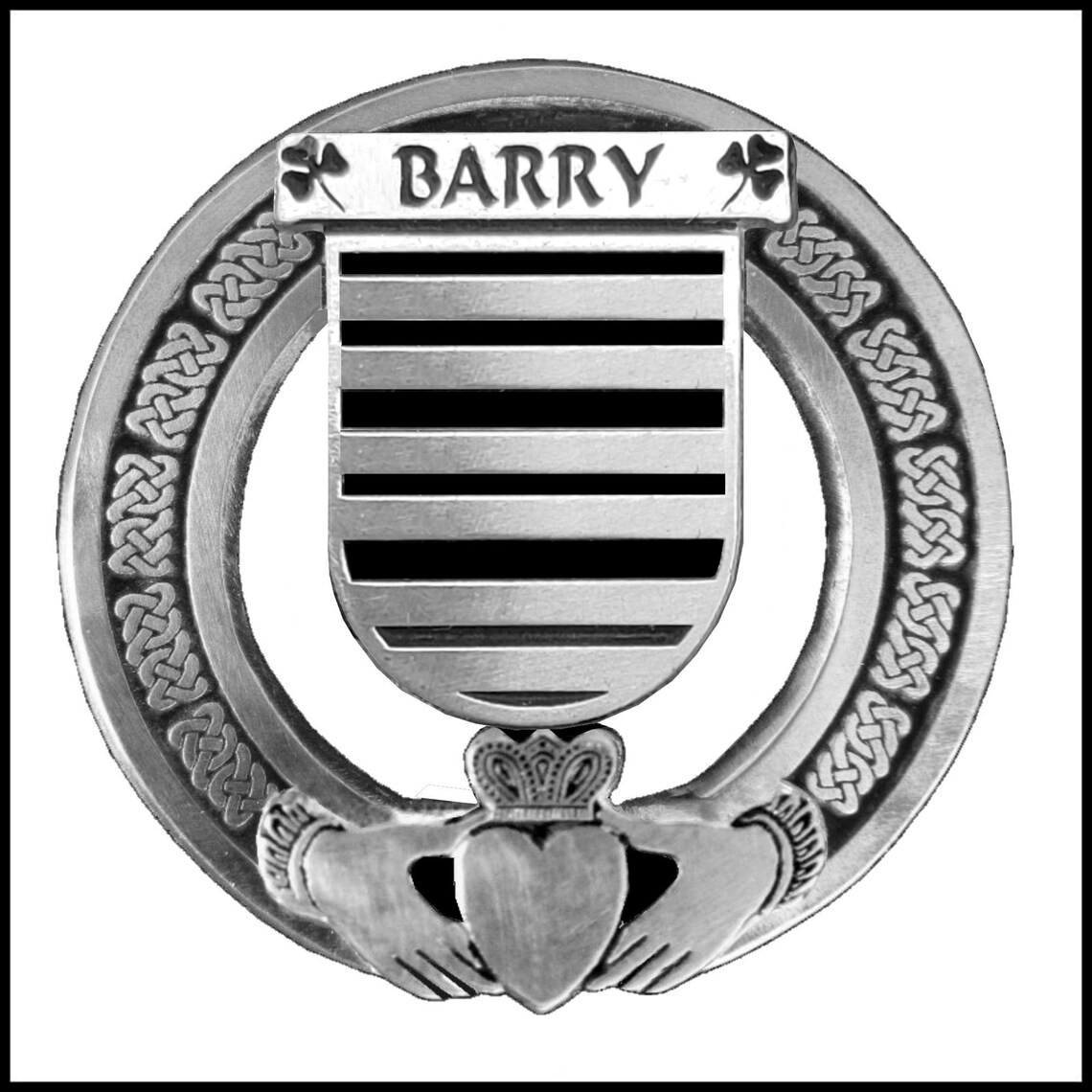 Barry Irish Claddagh Coat of Arms Badge - Etsy