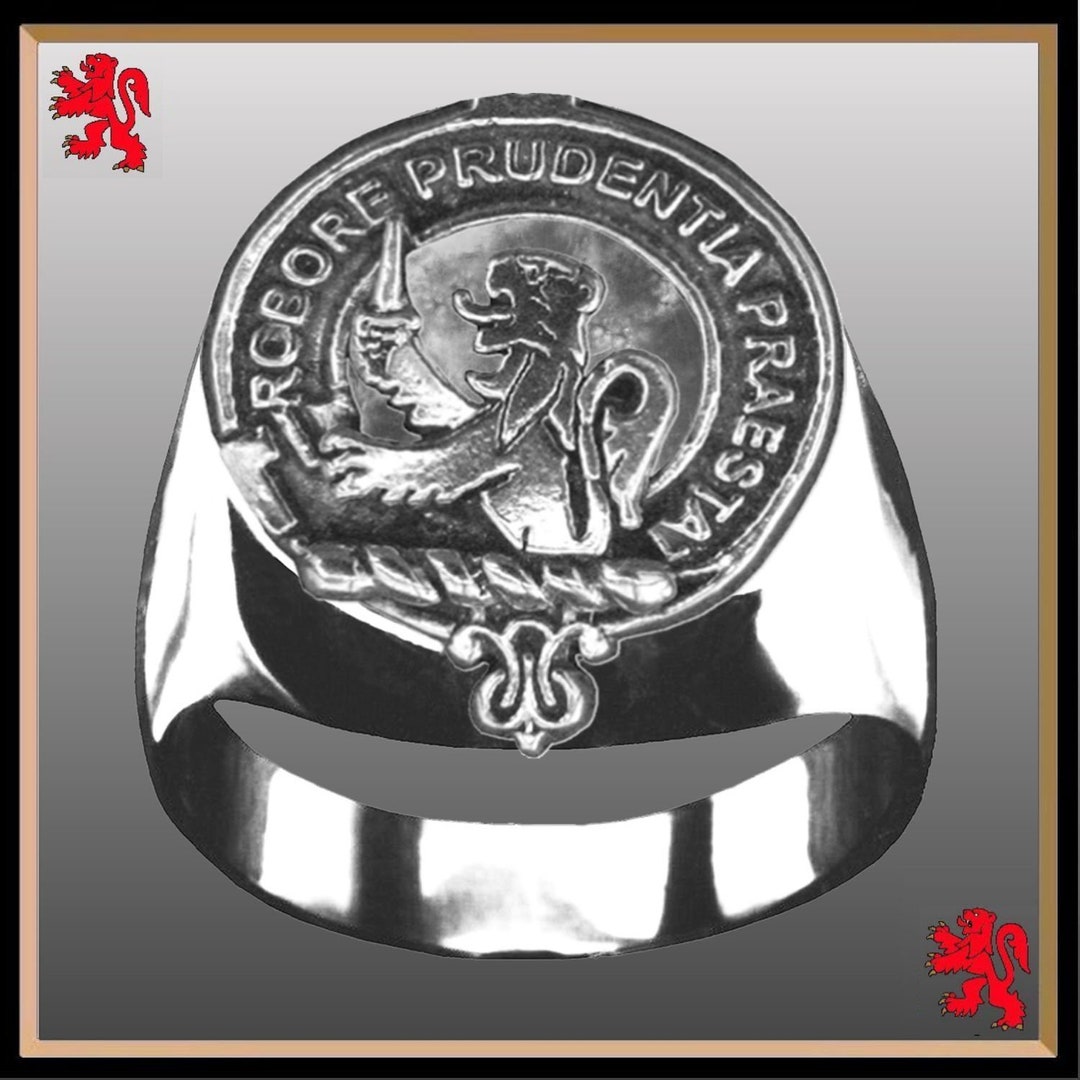 Young Scottish Clan Crest Ring GC100 ~ Sterling Silver and Karat Gold ...