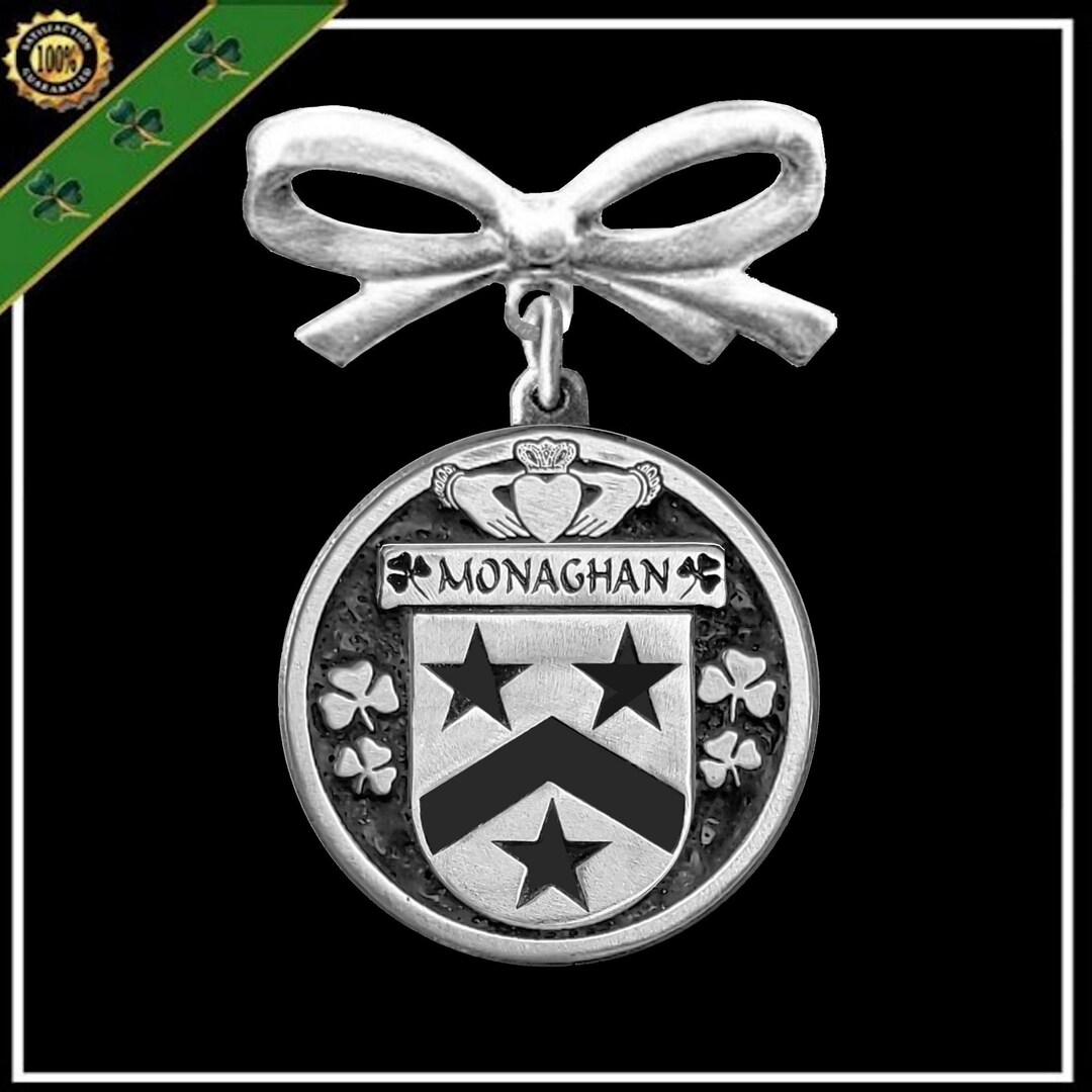 Monaghan Irish Coat of Arms Disk Bow Brooch - Etsy