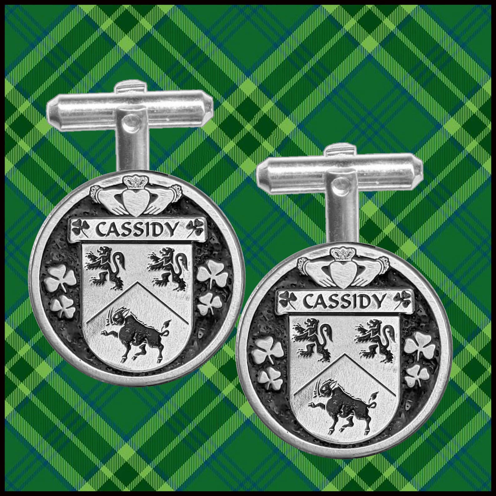 Cassidy Irish Coat of Arms Disk Cufflinks - Etsy