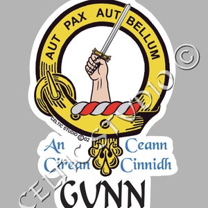 Gunn Clan Crest Decal | Custom Scottish Heritage Car & Laptop Stickers ...