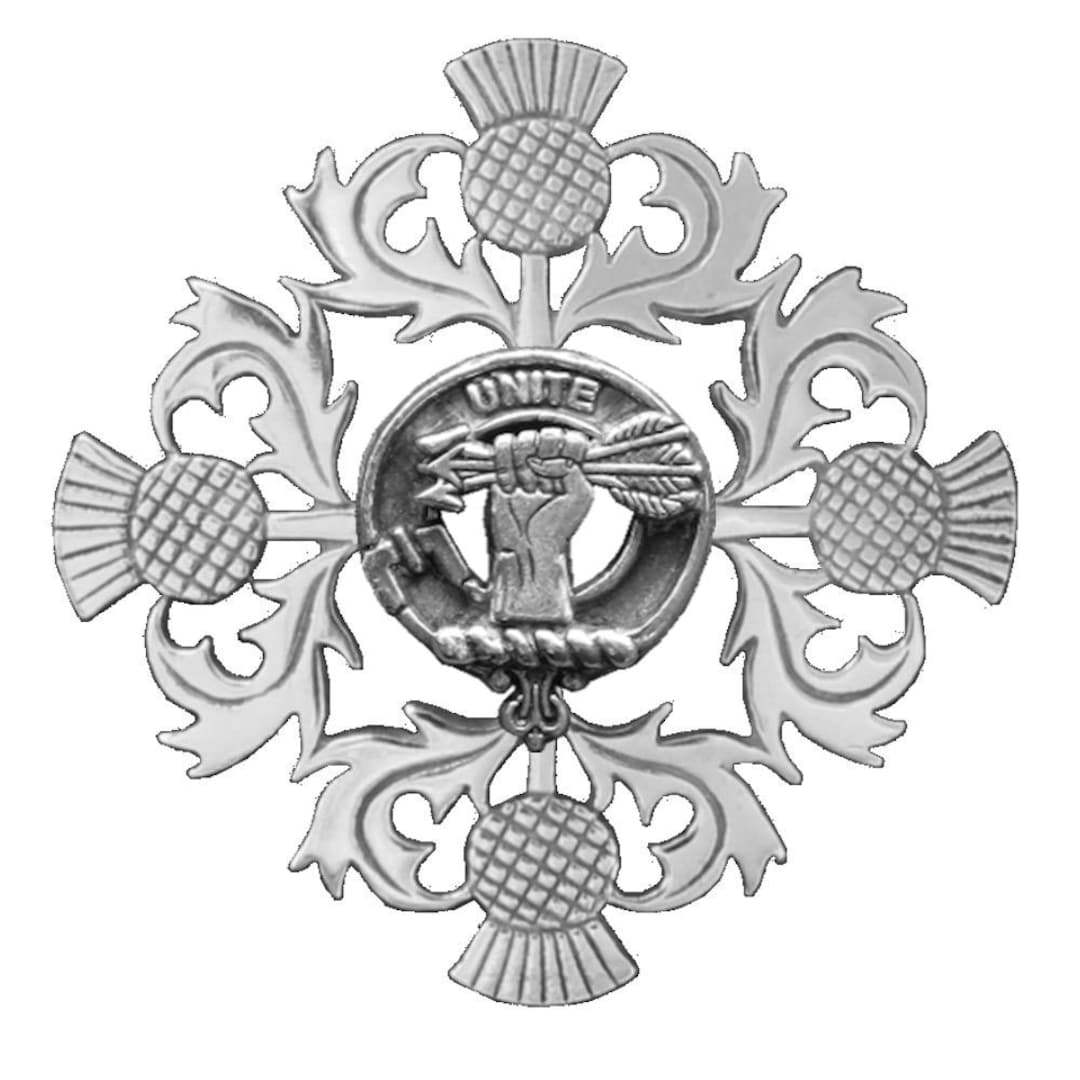 Brodie Clan Crest Scottish Four Thistle Brooch - Etsy