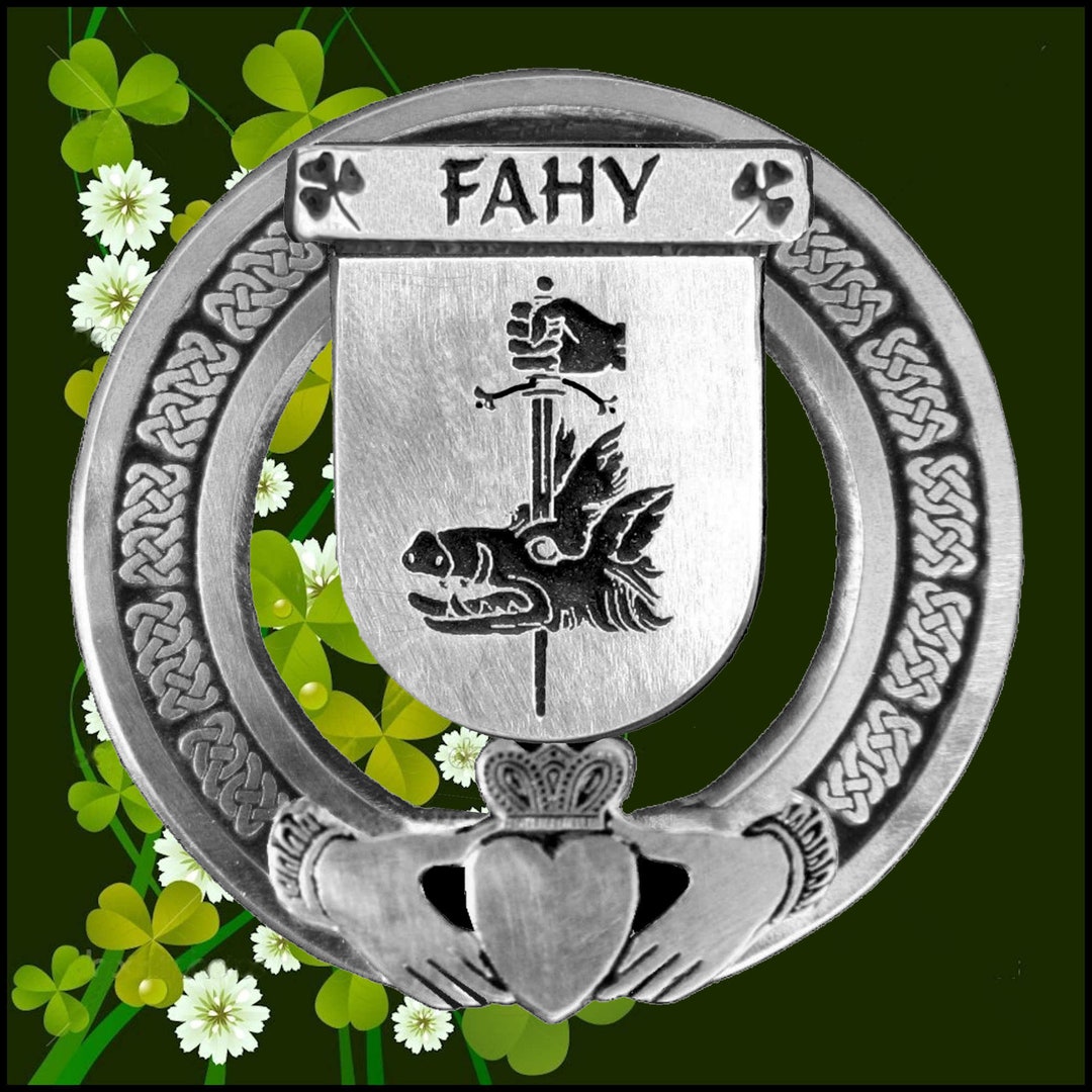 Fahy Irish Claddagh Coat of Arms Badge - Etsy
