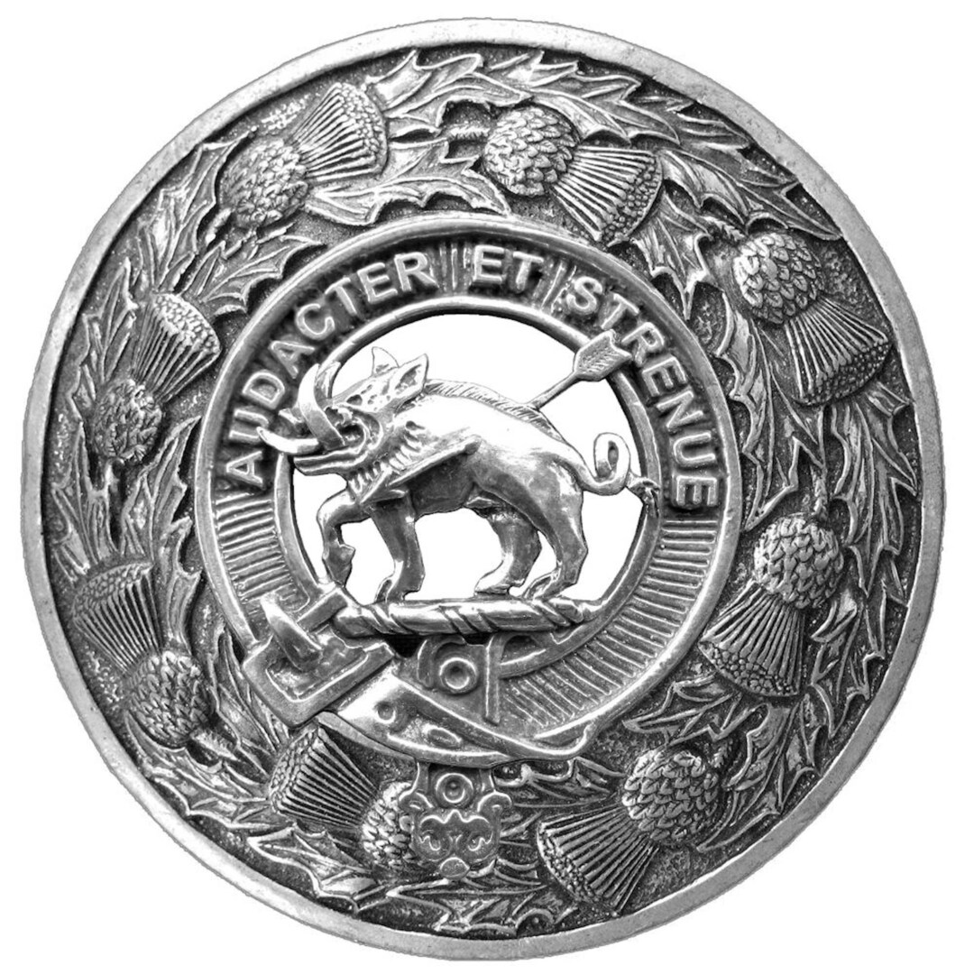 Pollock Clan Badge Scottish Plaid Brooch - Etsy