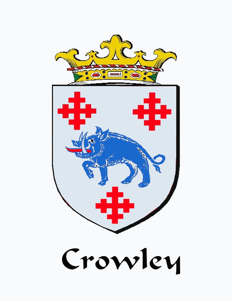 Crowley Irish Coat of Arms Celtic Cross Badge - Etsy
